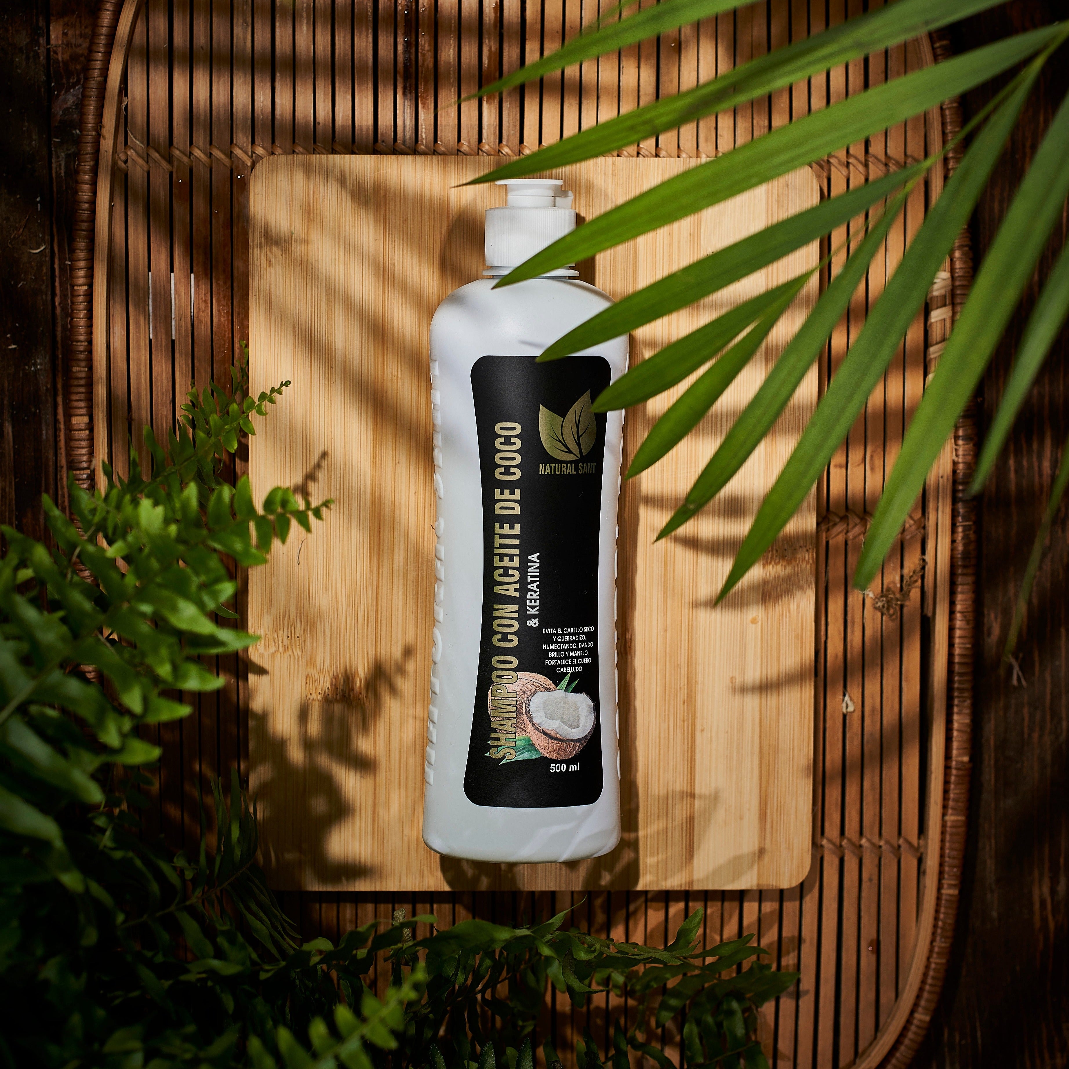 Shampoo con Keratina y Aceite de Coco x 500ml – Natural Sant cosméticos